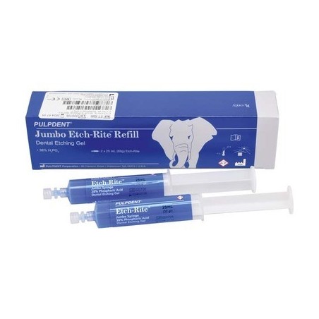 ETCH RITE JUMBO REFILL 2X25ML SERINGUES PULPDENT ET-50R